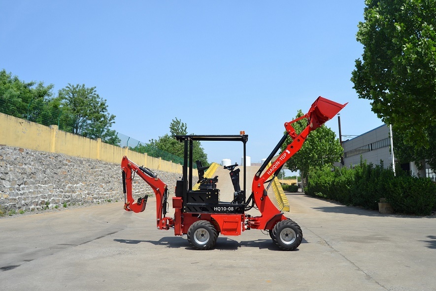 Mini backhoe loader HQ10-08 with Euro 5 engine, mini backhoe with CE