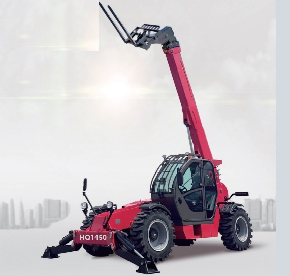 Telehandler HQ1450 with 14m lift height, and 5000kg lift weight.